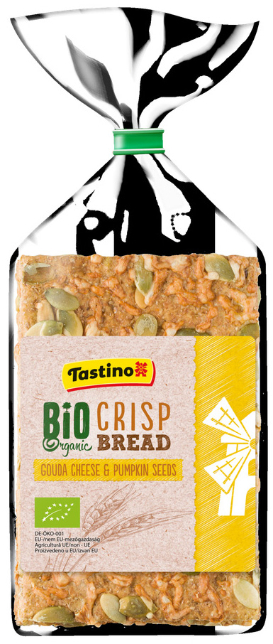 Score santé de TASTINO (LIDL) Bio crisp bread gouda cheese & pumpkin ...